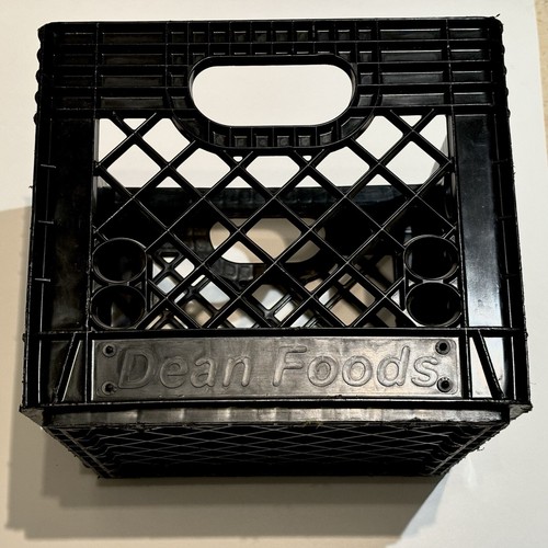 Vintage Dean Foods Black Plastic Milk Crate Dallas Texas 13x13x11" | eBay