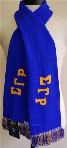SIGMA GAMMA RHO SORORITY SCARF BLUE GOLD Scarf POODLE FASHION SCARF ...