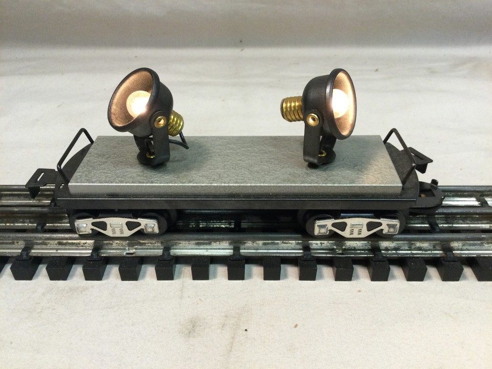 New Marx Trains Dual Floodlights Work Train Flat Car. Works. NO Box ...