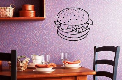 Wall Stickers Vinyl Decal For Kitchen Food Hamburger Fast Food ...