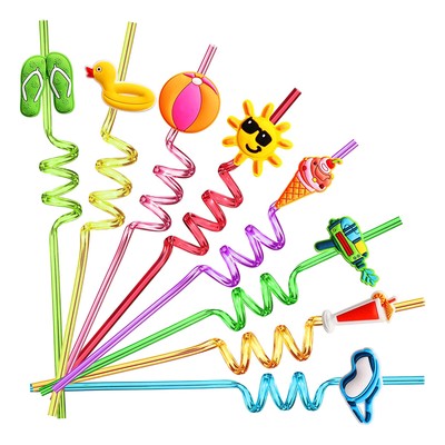 8pcs Wine Straws Plastic Straws Drinking Summer Beach Pool Bar Drinking ...