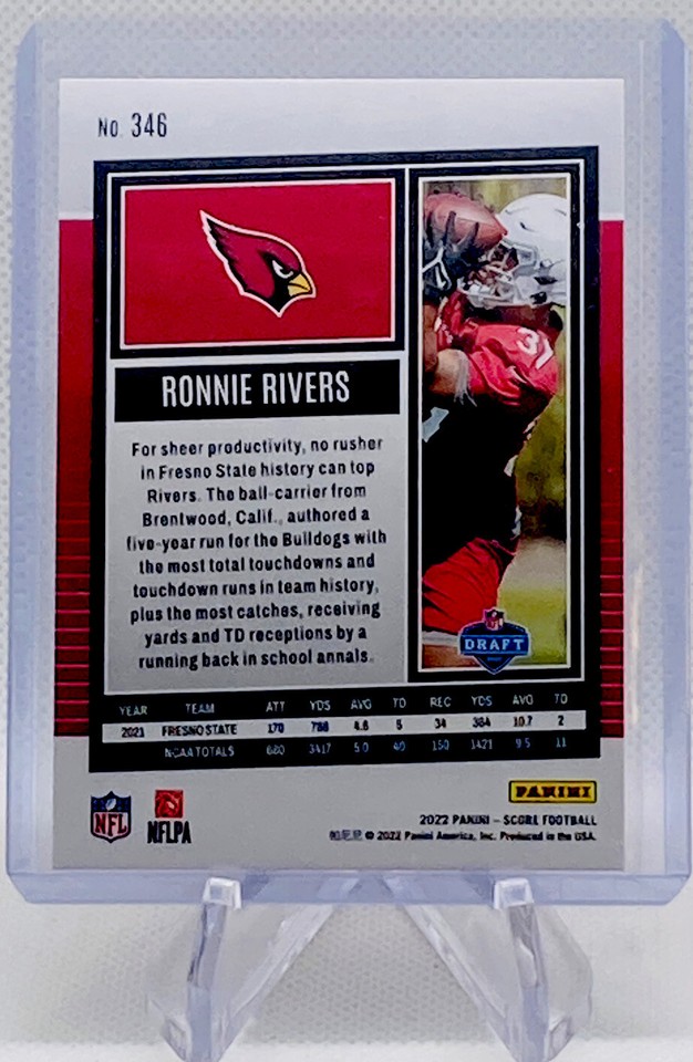 2022 Panini Score Ronnie Rivers Red Parallel Rookie Card #346 - Rams | eBay