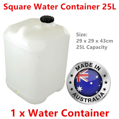 Square Plastic Water Bottle 25L Cube Storage Container 29x29CM Drink ...