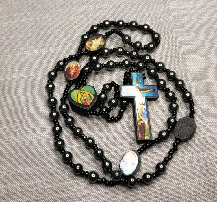 Vintage Rosary Hematite Beads Christian A1 | eBay