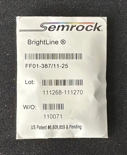 Semrock: FF01-387/11-25 BrightLine® single-band bandpass filter 25mm ...