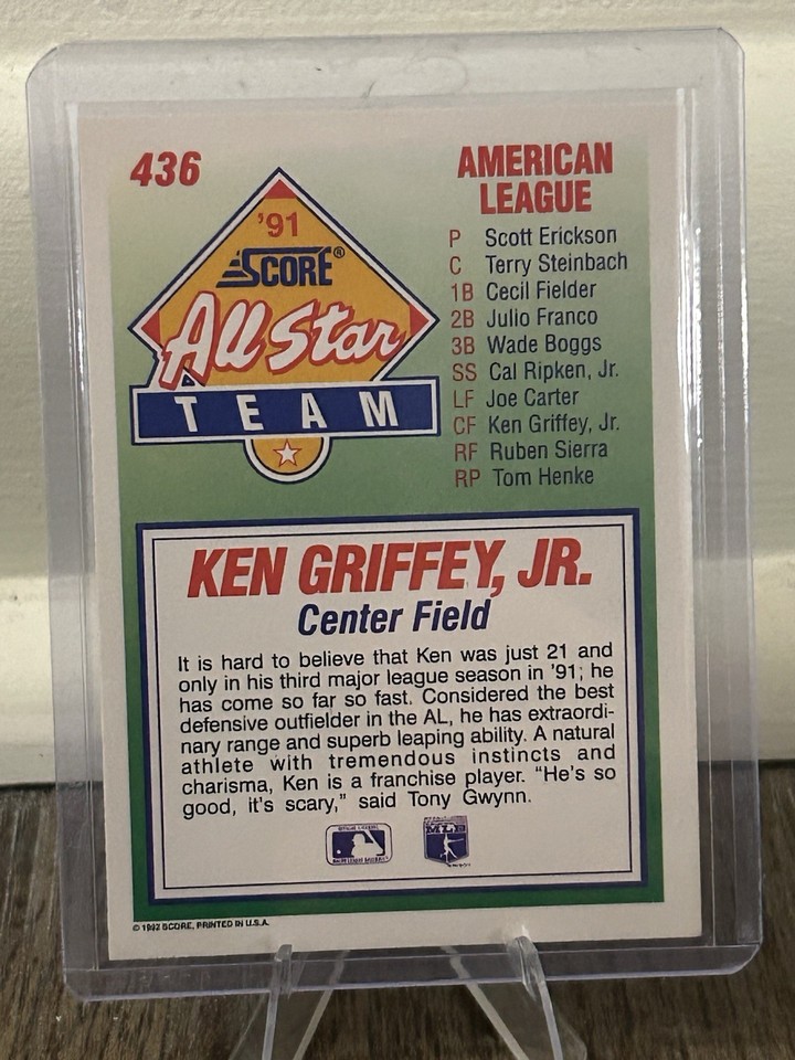 1992 Score - All-Star Ken Griffey Jr #436 | eBay