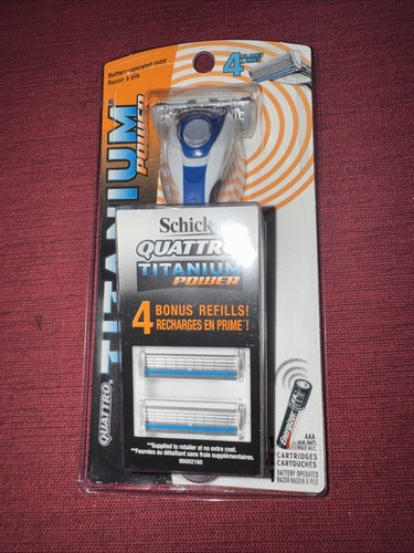 Schick Quattro Titanium Power 4 Razor Cartridge Battery Operated. New ...