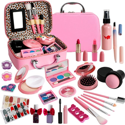 Kids Washable Makeup Girl Toys - Kids Makeup Kit for Girl, Real Make Up ...