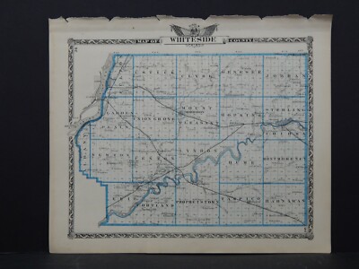 Map of Whiteside County & Rock Island County-Reversible Illinois, 1876 ...