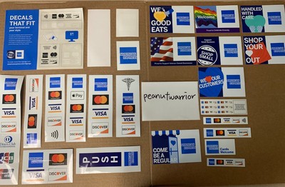 American Express/Visa/Discover/Mastercard BUSINESS Decal Sticker Set of ...