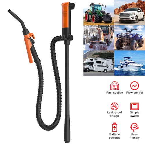 2.6 Gallons Electric Syphon Pump Petrol Oil Water Fuel Transfer Battery ...
