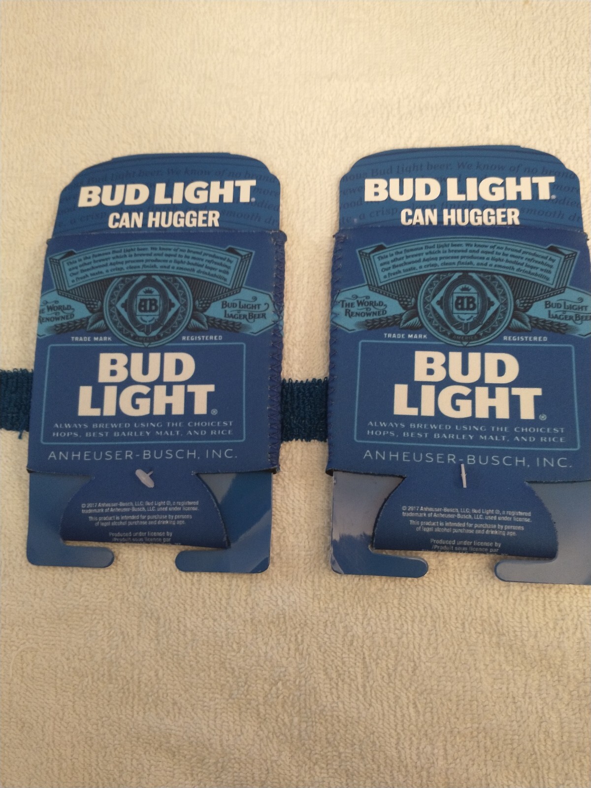 Set Of 2 NEW Bud Light Can Hugger 4” Blue Cooler Koozie Neoprene Free ...