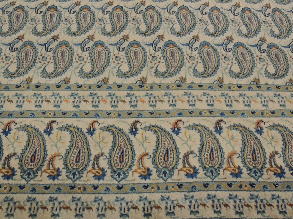 10x14 Antique Paisley design wool Oriental Area Rug green/blue hand ...