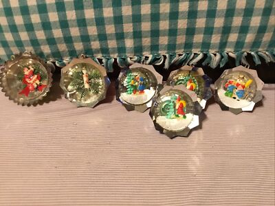Xmas Vintage Plastic Set Of6 Ornaments | eBay