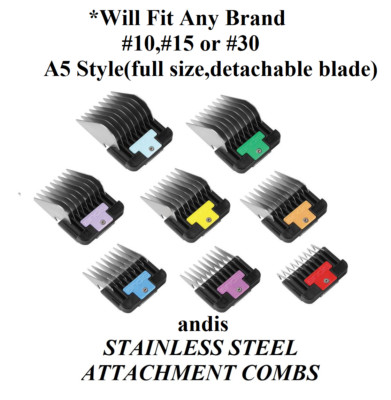 ANDIS STAINLESS STEEL BLADE ATTACHMENT COMB Guide*FIT AGC2,PULSE ZR ...