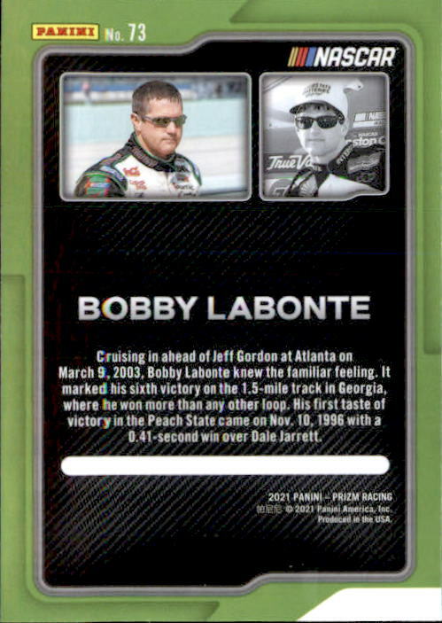 Bobby Labonte 2021 Panini Prizm Flashbacks Card #73 | eBay