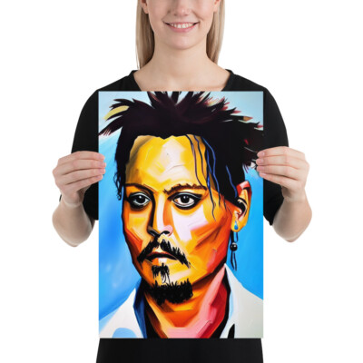 Johnny Depp Poster Wall Art 12 by 18" Inches Painting Fanart Fan ...