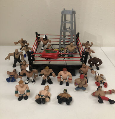 WWE WWF Mattel Rumblers Action Figures Lot Ring &20 wrestlers Cena ...
