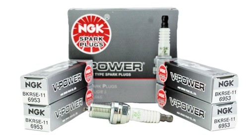Set of 4 NGK 6953 V-Power Spark Plug BKR5E11 for Nissan Toyota Audi VW ...