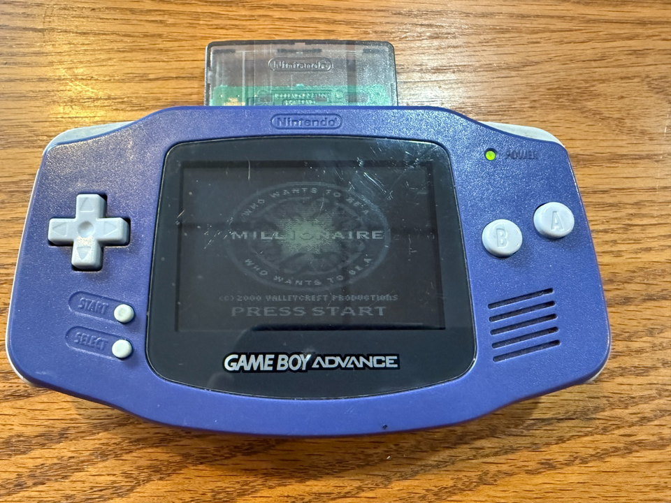 Nintendo Game Boy Advance GBA Indigo Purple Console System Bundle Games ...