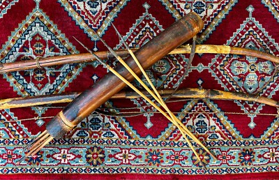 Rare Vintage African Tribal Bow and Arrows with Quiver | eBay