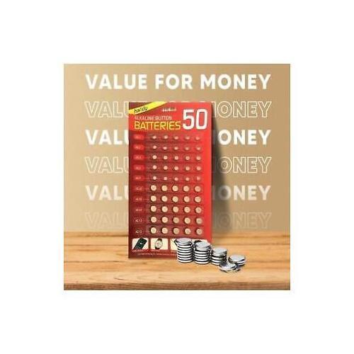 50 X ASSORTED Watch Cell Batteries AG1 AG3 AG4 AG10 AG12 AG13 for Toys ...