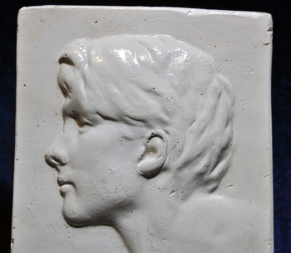 RUPERT BROOKE PLAQUE RELIEF REPLICA LONDON PROFILE MALE FIGURAL BUST ...