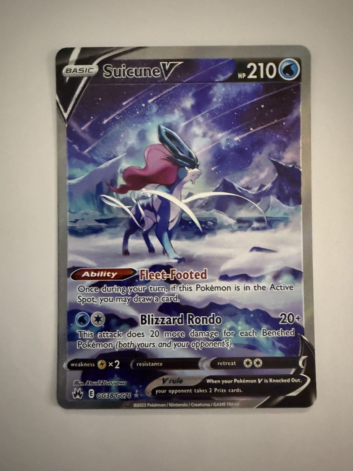 Suicune V 2023 Sword & Shield: Crown Zenith #GG38/GG70 Galarian Gallery ...