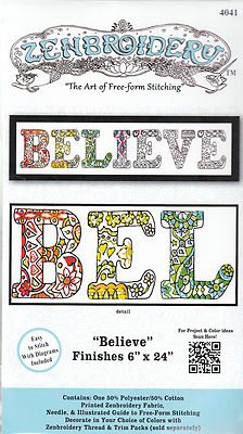 Embroidery Kit ~ Design Works Zenbroider y "Believe" #DW4041 | eBay