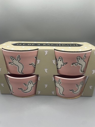 Prima Design Pink Ghost Ramekins Set Of 4 Pinkoween NEW | eBay