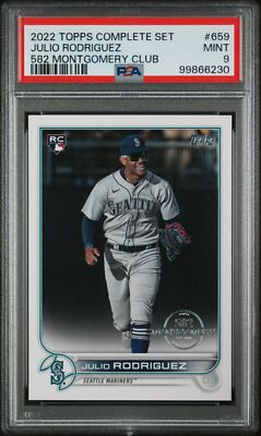 2022 TOPPS COMPLETE SET 582 MONTGOMERY CLUB #659 JULIO RODRIGUEZ PSA 9 ...