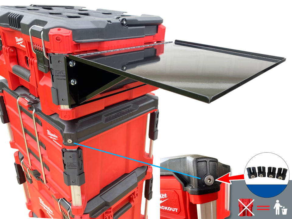 Milwaukee Packout, Folding / Detachable Steel Table, Rail Caps Included ...