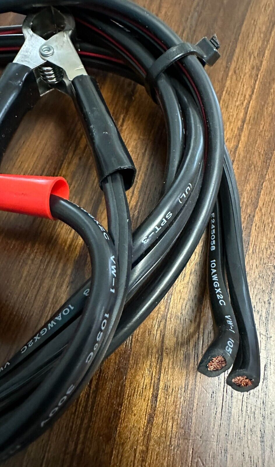 #10 AWG copper wire test leads 3' w/Stainless steel Alligator Clips ...