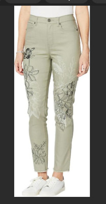 DG2 by Diane Gilman Sage Embroidered Jeans NEW NWT Size 0T | eBay