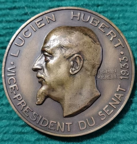 MEDAILLE BRONZE ♦ LUCIEN HUBERT Vice Président du Sénat 1933 | eBay.de