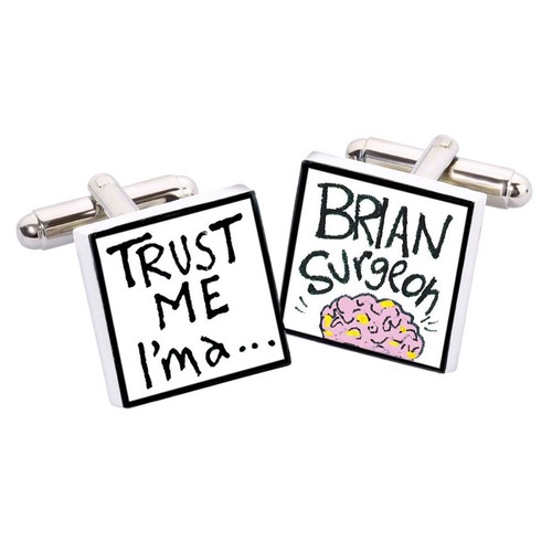 Boutons de manchette, Trust me I'm a Brian, Bone China - Blanc - | eBay
