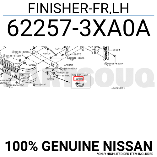 622573XA0A Genuine Nissan FINISHER-FR,LH 62257-3XA0A | eBay