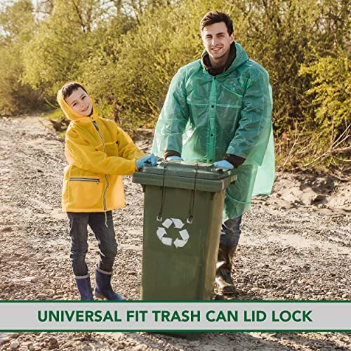 4-Pack Garbage Can Lock Trash Can Lock Kit with Nylon Coated Wire Ropes ...