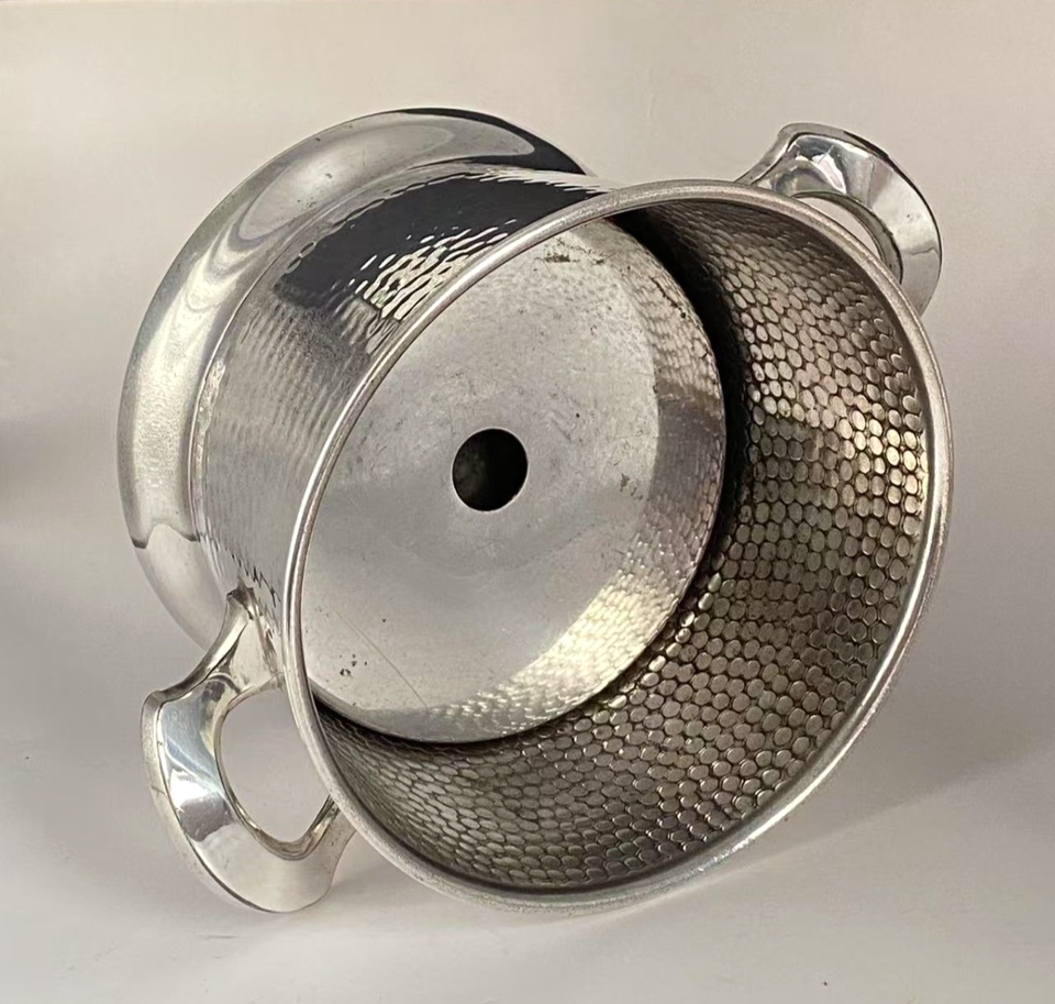 Antique c1925 Ice Bucket Silver Plate on Copper Hand Finish Matching ...