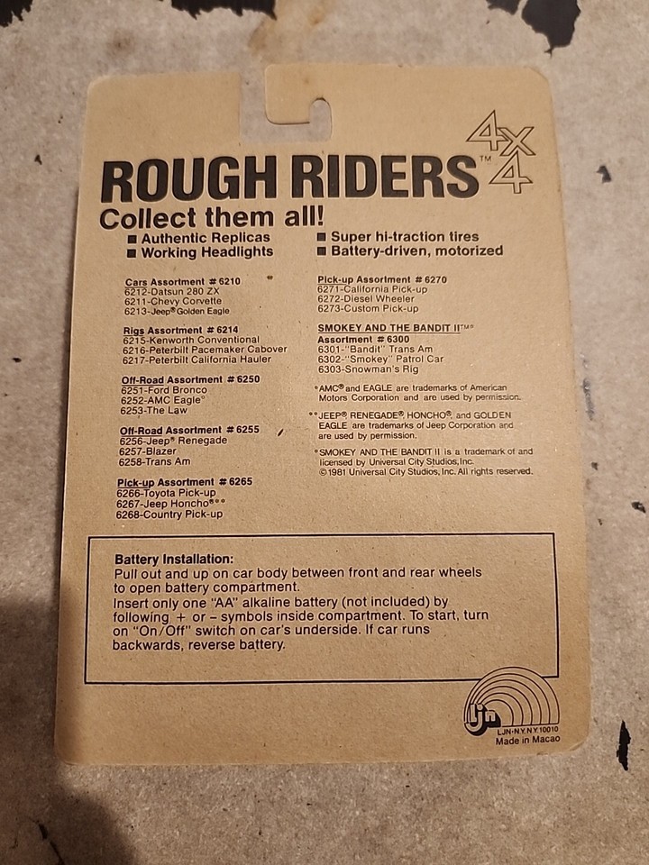 1981 LJN Toys Rough Riders Stomper 4x4 Smokey & The Bandit Trans Am ...