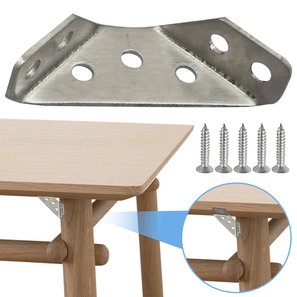 10Pcs Corner Braces Joint Stainless Steel Triangular Support Furniture ...