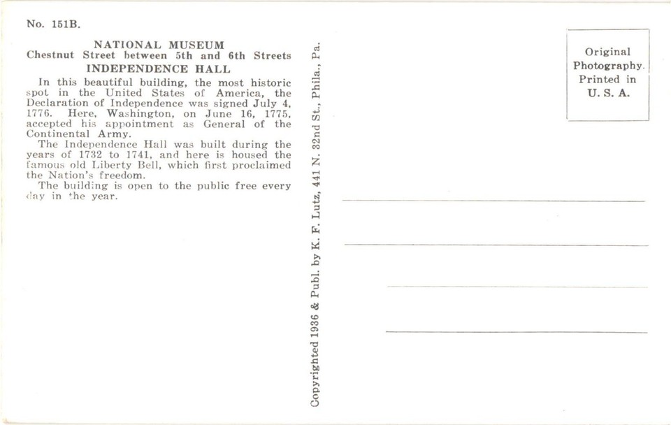 Independence Hall and Commodore Barry Monument, Philadelphia, Penna ...