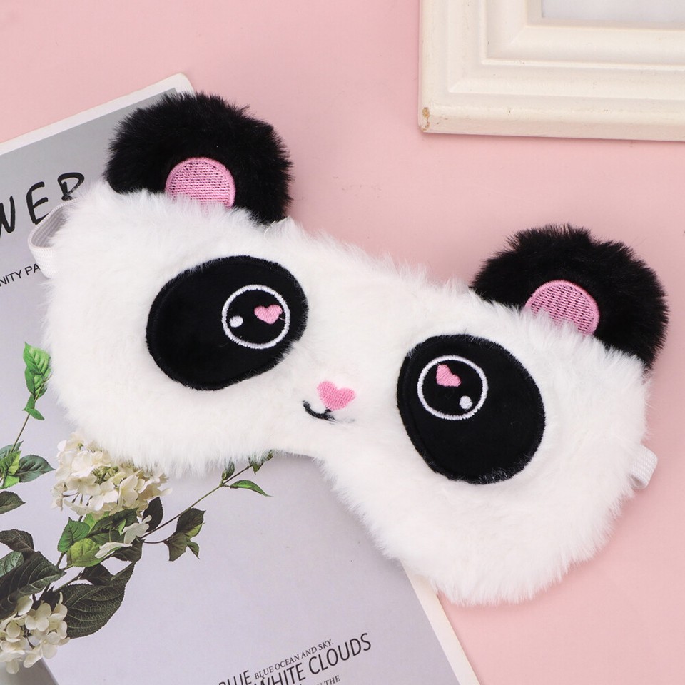 Girls Eye Mask for Sleeping White Blindfold Panda Design Office | eBay