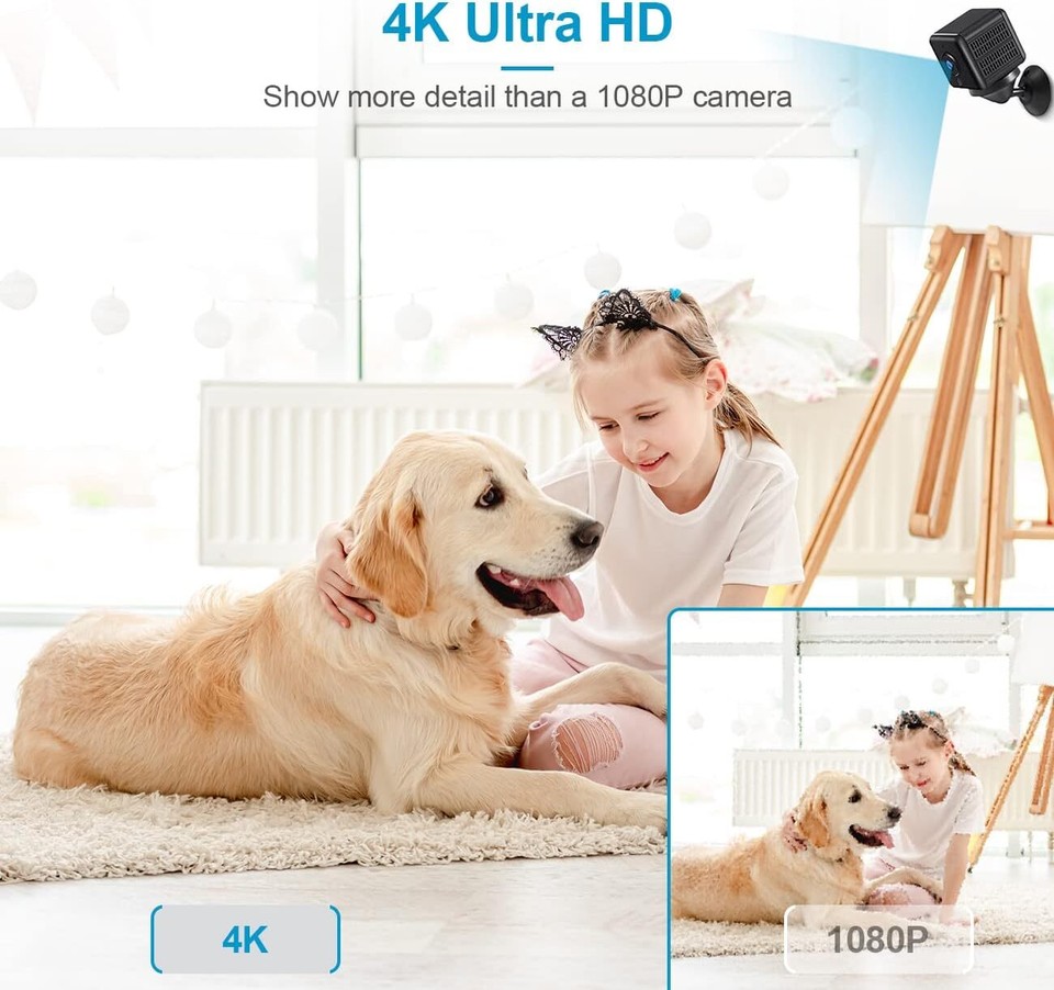 Mini Hidden Camera WiFi Remote Viewing 1080HD 4K Audio Discreet Nanny ...