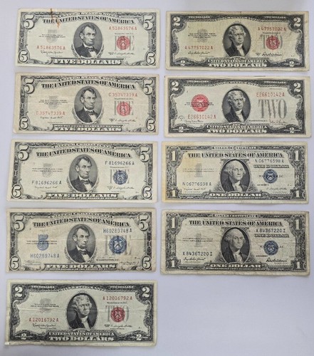 1928 1934 1935 1953 1957 1963 $5 $2 $1 Set Of Banknotes Bills (h | eBay