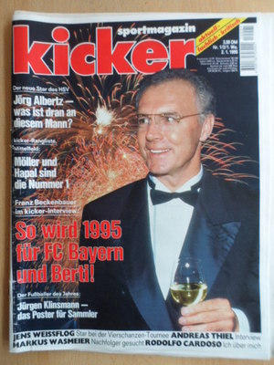 KICKER 1/2- 2.1. 1995 * Beckenbauer Klinsmann-Poster Jörg Albertz Jens ...