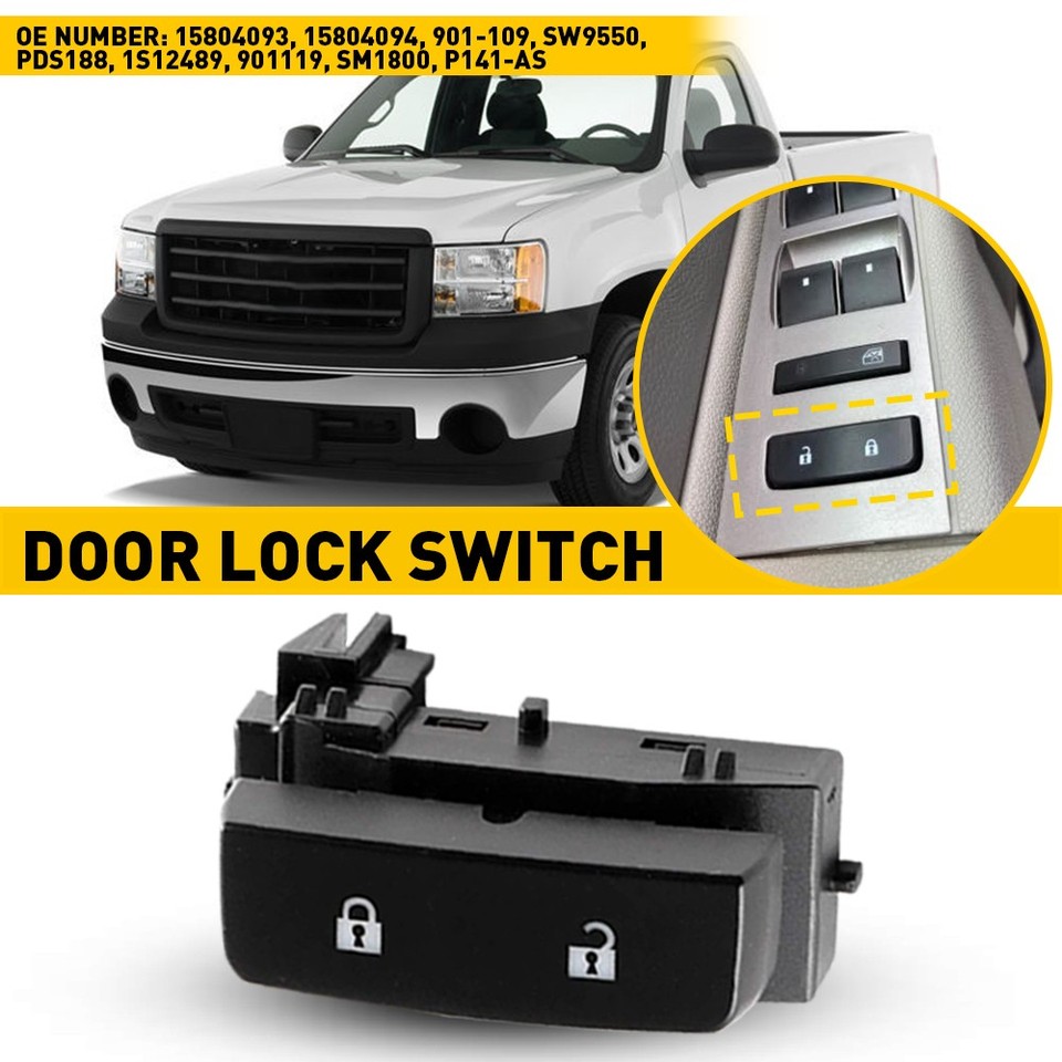 New Power Door Switch Lock Left Front LH For Silverado Sierra Truck ...