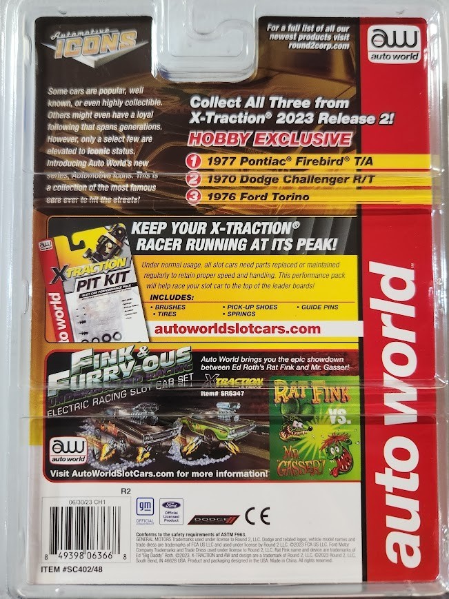 Auto World 1977 Pontiac Firebird T/A Black HO Slot Car Icons SC402 ...