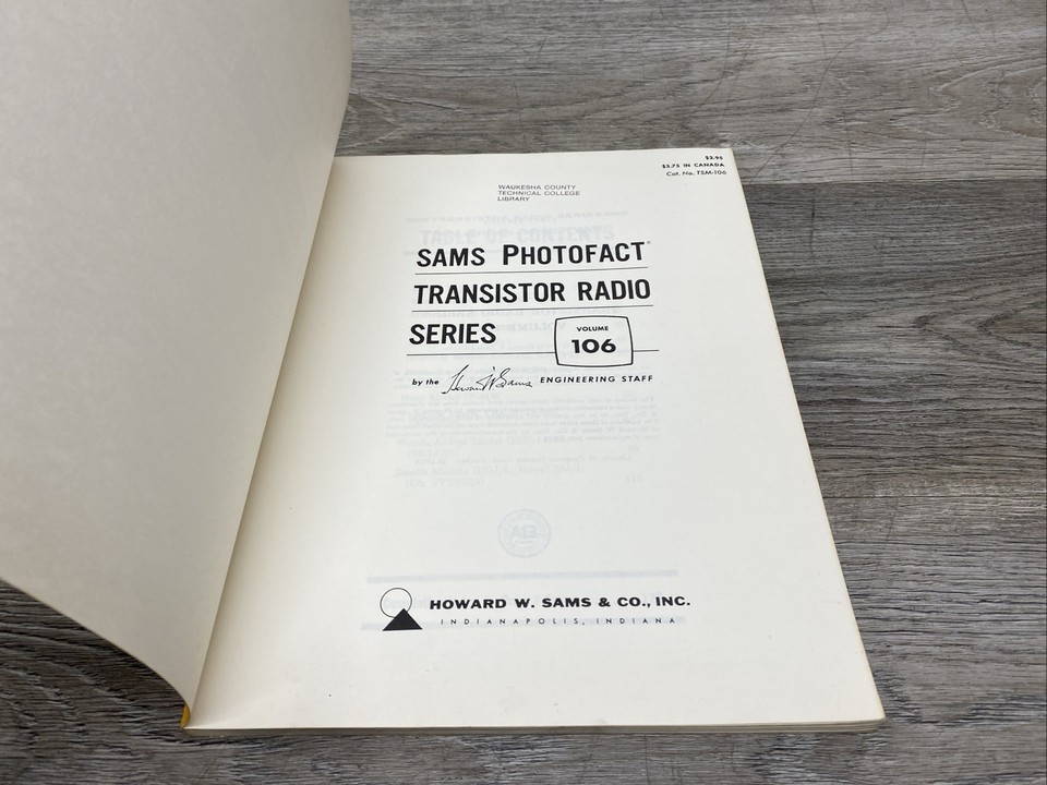 SAMS PHOTOFACT TSM-106 TRANSISTOR RADIO SERIES | eBay