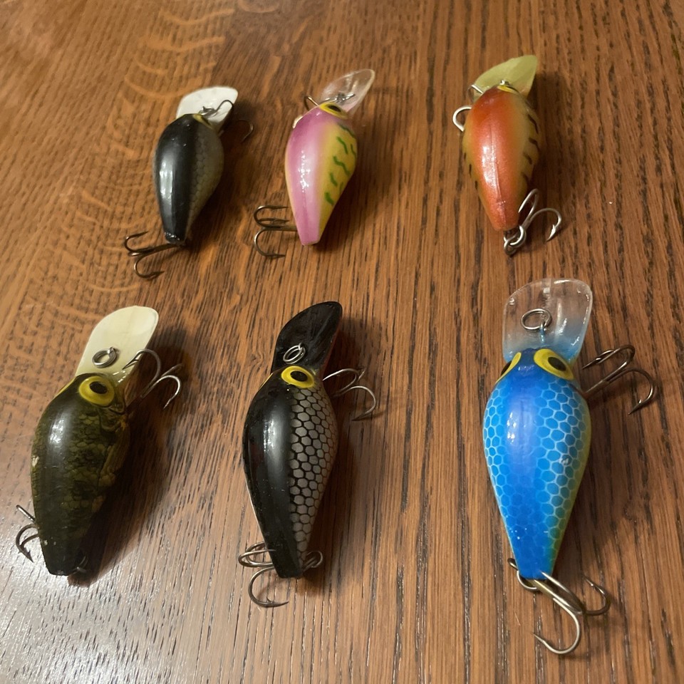 (6) Vintage Pre-Rapala Storm Wiggle Wart Crankbait Fishing Lures Lot of ...